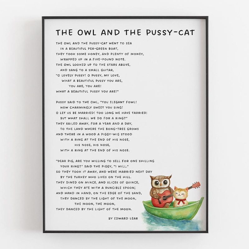 Owl and Pussycat - Etsy