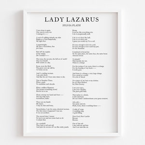 Lady Lazarus Poem - Sylvia Plath Printable, Digital Download, Literary ...