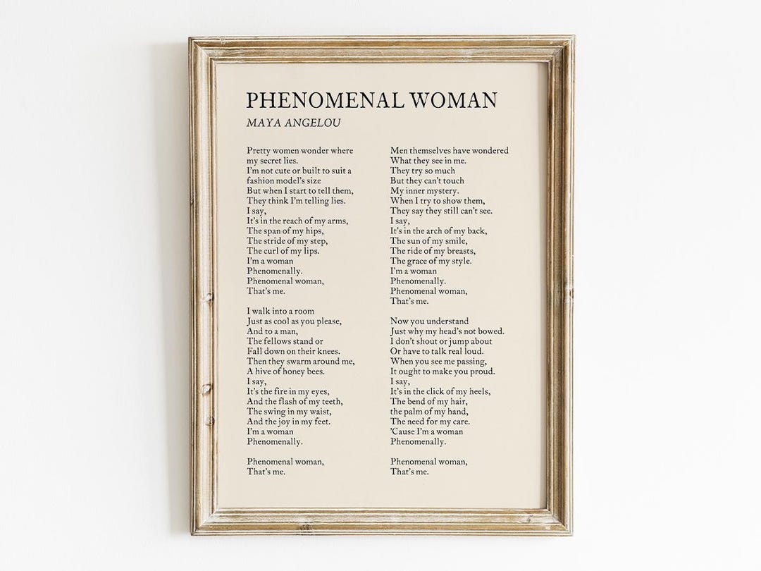 Phenomenal Woman Poem by Maya Angelou Vintage Printable, Female ...
