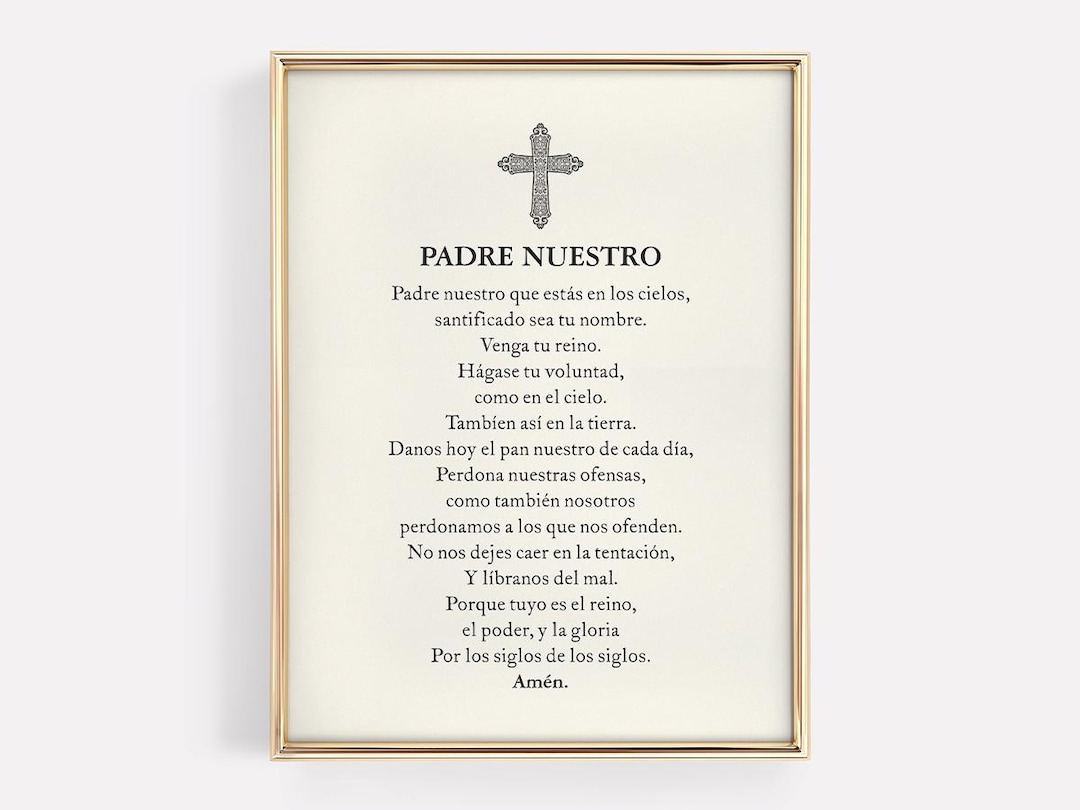 The Lord's Prayer in Spanish Printable, Padre Nuestro Prayer, Digital ...