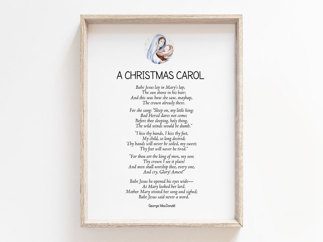 A Christmas Carol Poem by George Macdonald, Holy Night Printable ...