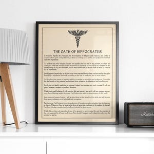 The Oath of Hippocrates Printable, Digital Download, Doctor Medical ...