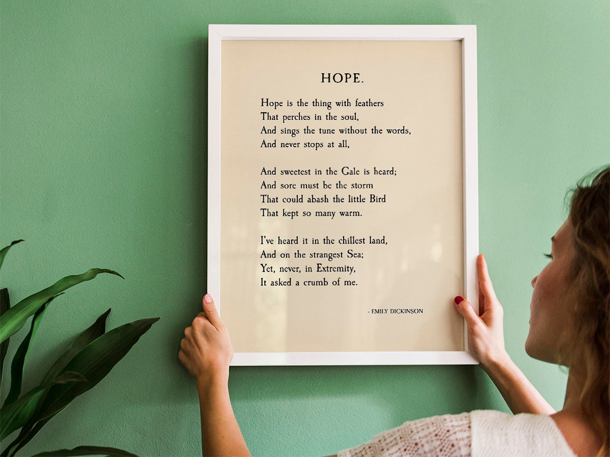 Hope Poem by Emily Dickinson, Vintage Printable, Digital Download ...