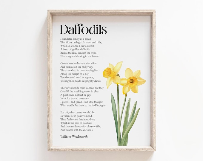 I Wandered Lonely as a Cloud Poem | Daffodils | William Wordsworth ...