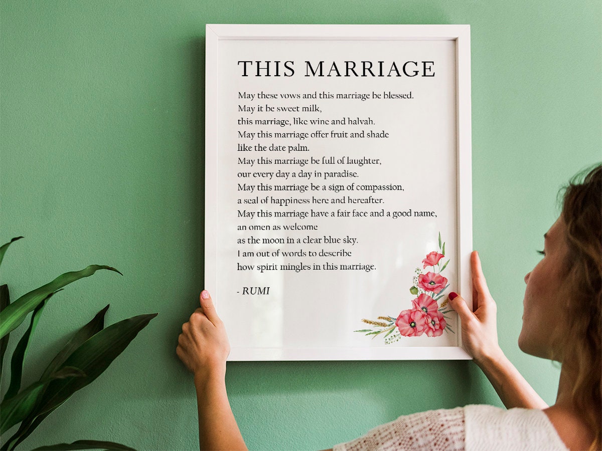 This Marriage Poem by Rumi Printable, Wedding Vows Print, Digital ...