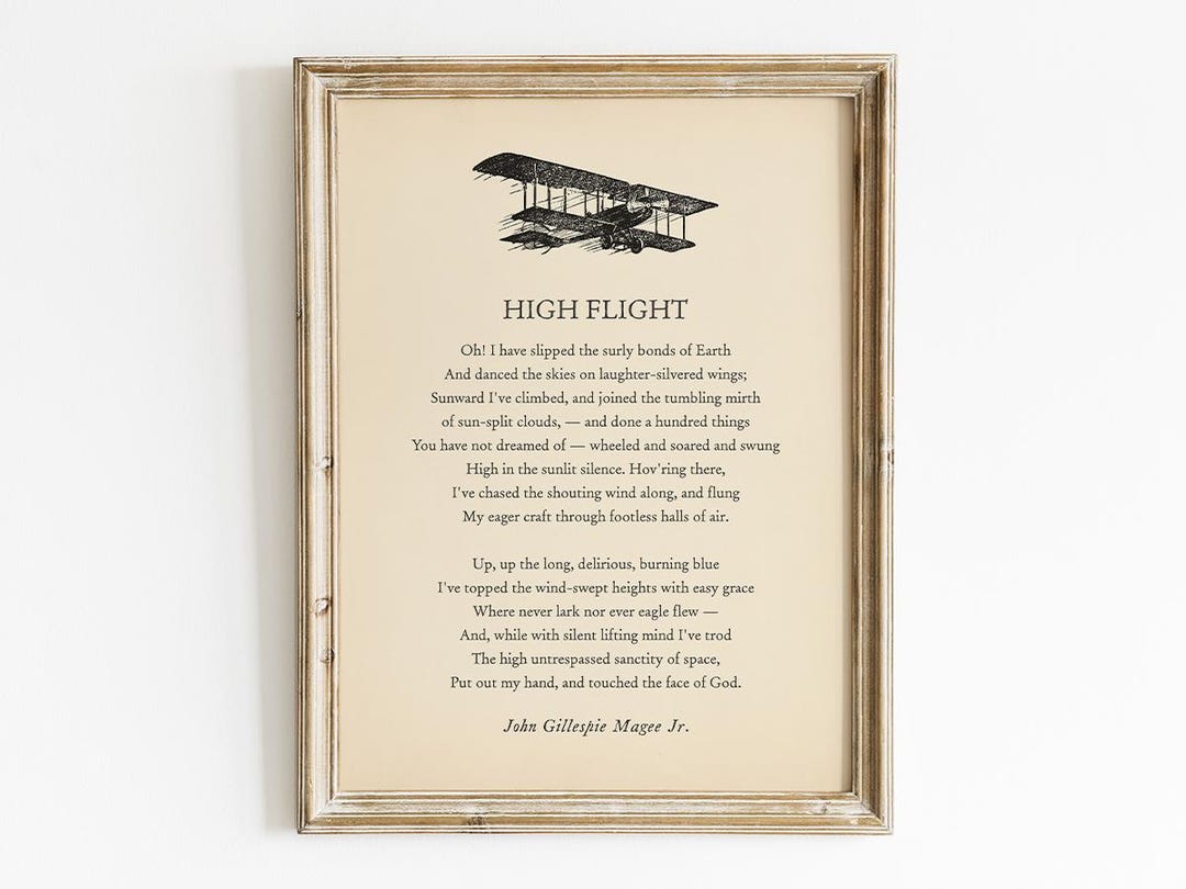 High Flight Poem by John Gillespie Magee Printable, Digital Download ...
