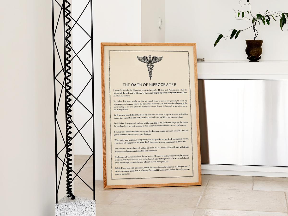 The Oath of Hippocrates Printable, Digital Download, Doctor Medical ...