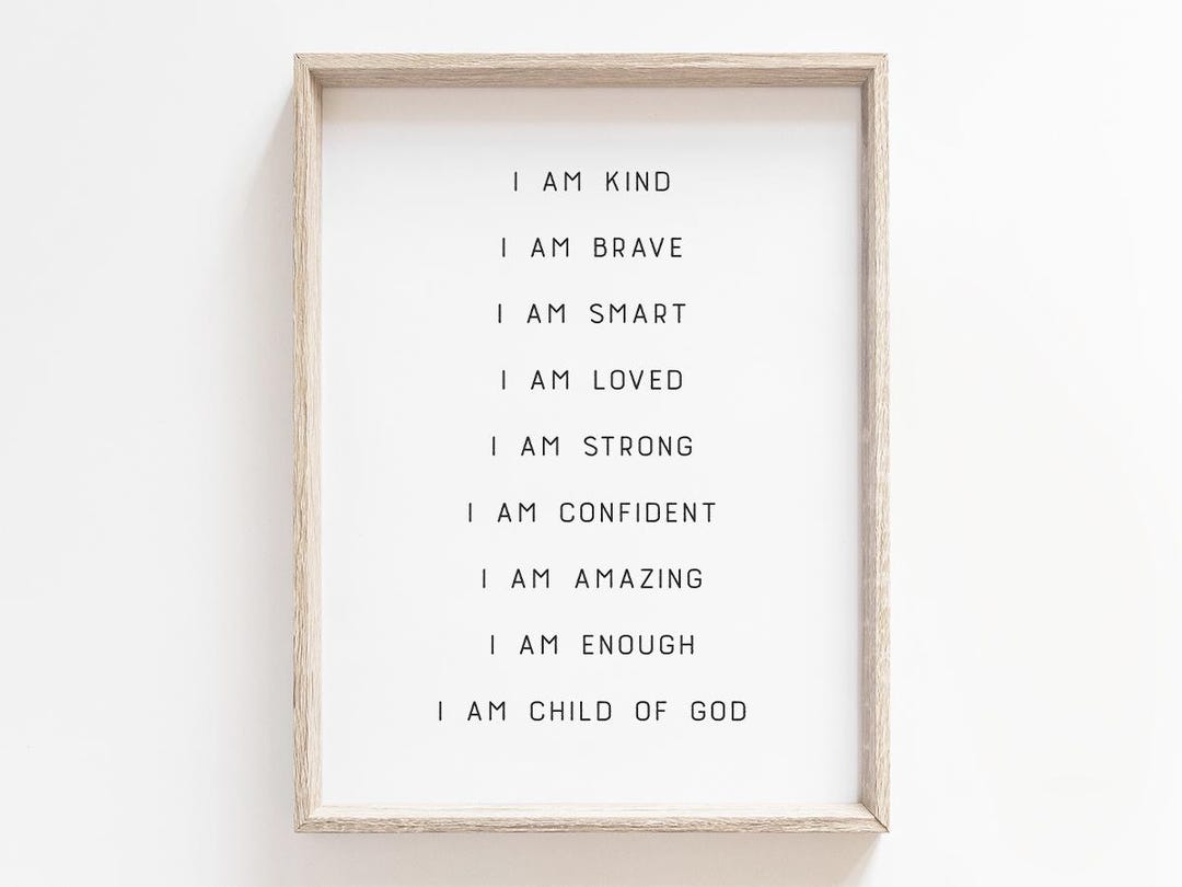 I Am Positive Affirmation Printable, Digital Download, Scripture ...