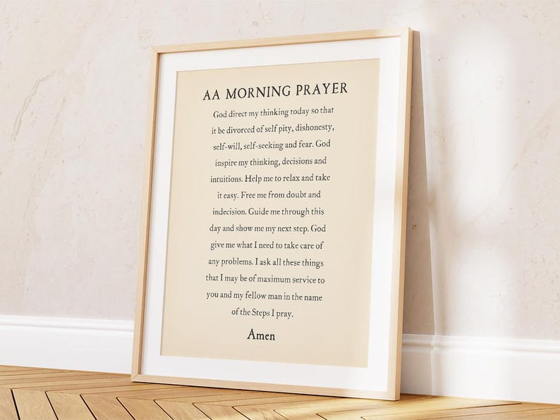 Morning Prayer - AA Reading Printable, Twelve Step Healing, AA Serenity ...