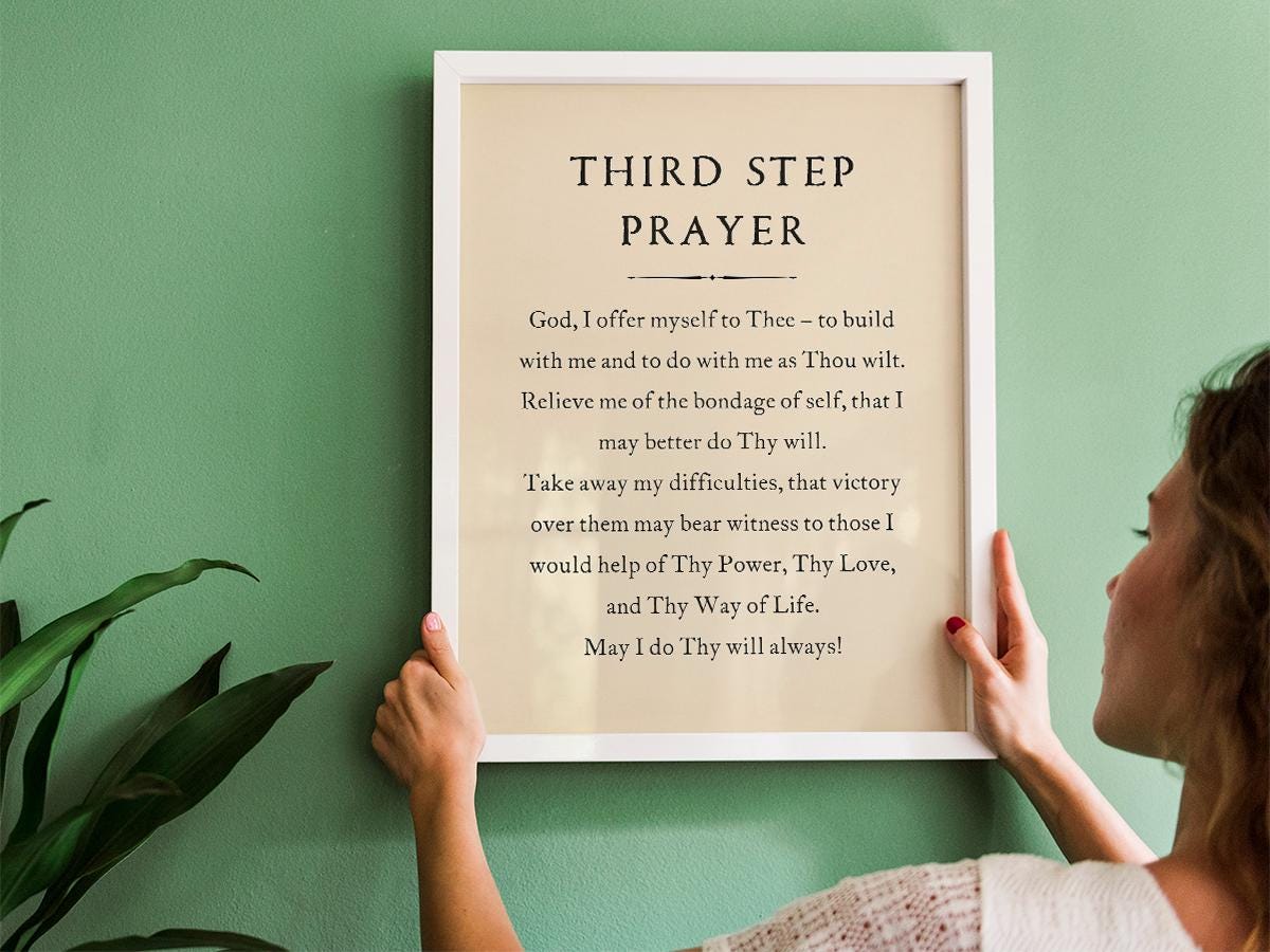 Third Step Prayer Printable, Twelve Step Healing, Vintage AA Recovery ...