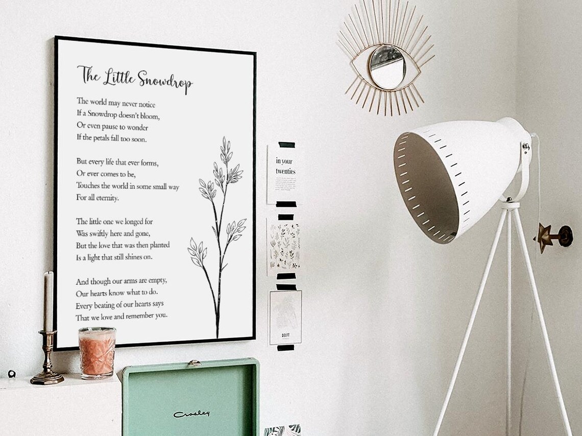 The Little Snowdrop Poem Printable, Miscarriage Art, Digital Download ...