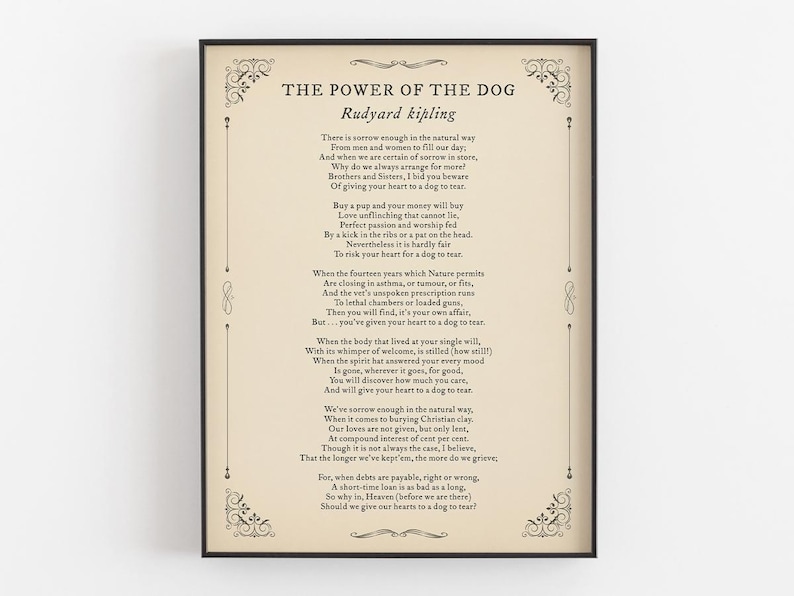 The Power of the Dog Poem by Rudyard Kipling Printable, Life of A Dog ...