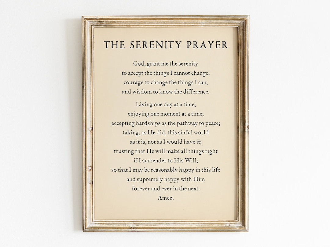 The Serenity Prayer Full Version Printable, Scripture Print Digital Download, Baptism Wall Art ...