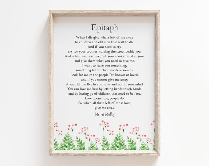 Epitaph Forget-me-not Printable Poem, NCIS Poem Season 18, Digital ...