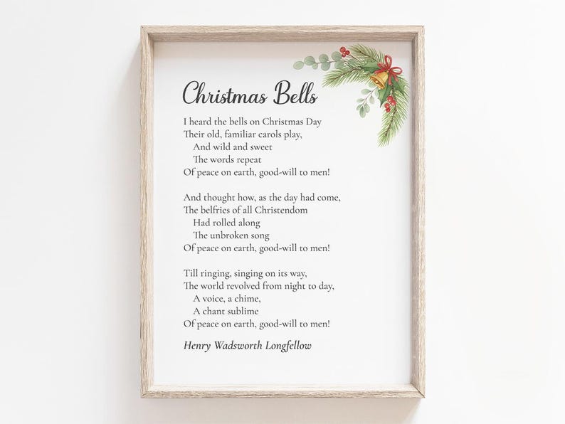 Christmas Bells Poem Quote Henry Wadsworth Longfellow Printable ...