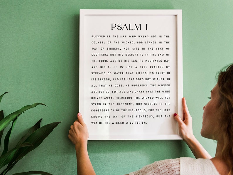 Psalm 1 Printable, Bible Verse Print, Minimalist Quote, Faith Prayer ...
