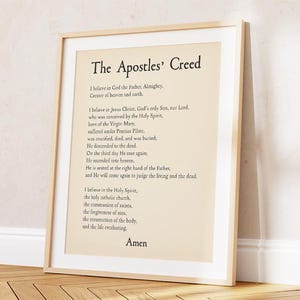 The Apostles Creed Prayer Printable, Digital Download, Confirmation ...