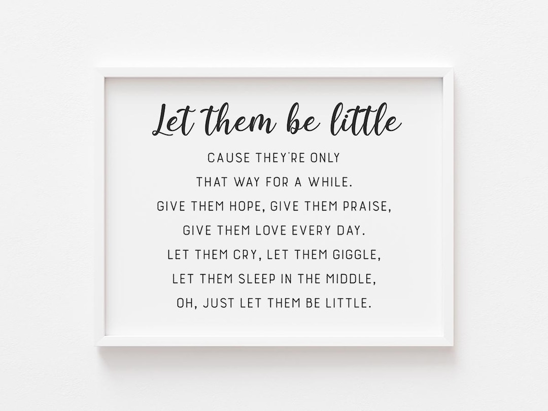 Just Let Them Be Little Quote Printable, Digital Download, Children ...