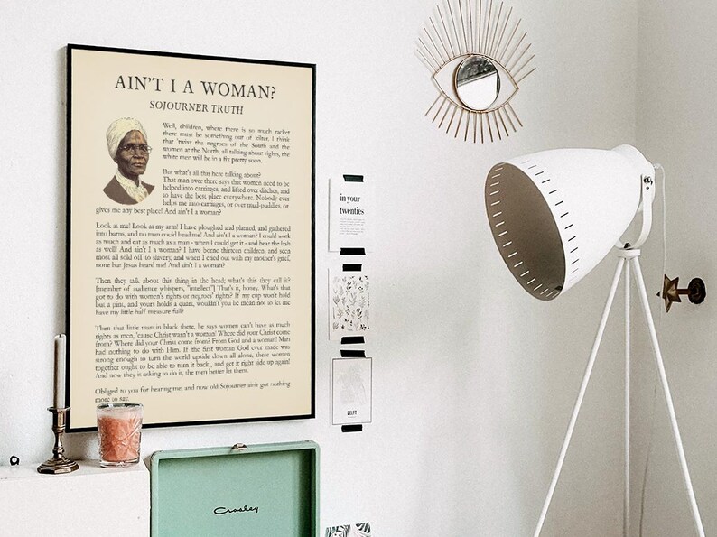 Ain't I A Woman Speech by Sojourner Truth Printable, Equality Quote ...