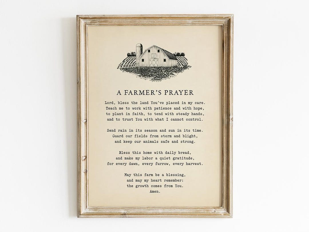 A Farmer's Prayer - Lord, Bless the Land Printable, Digital Download ...