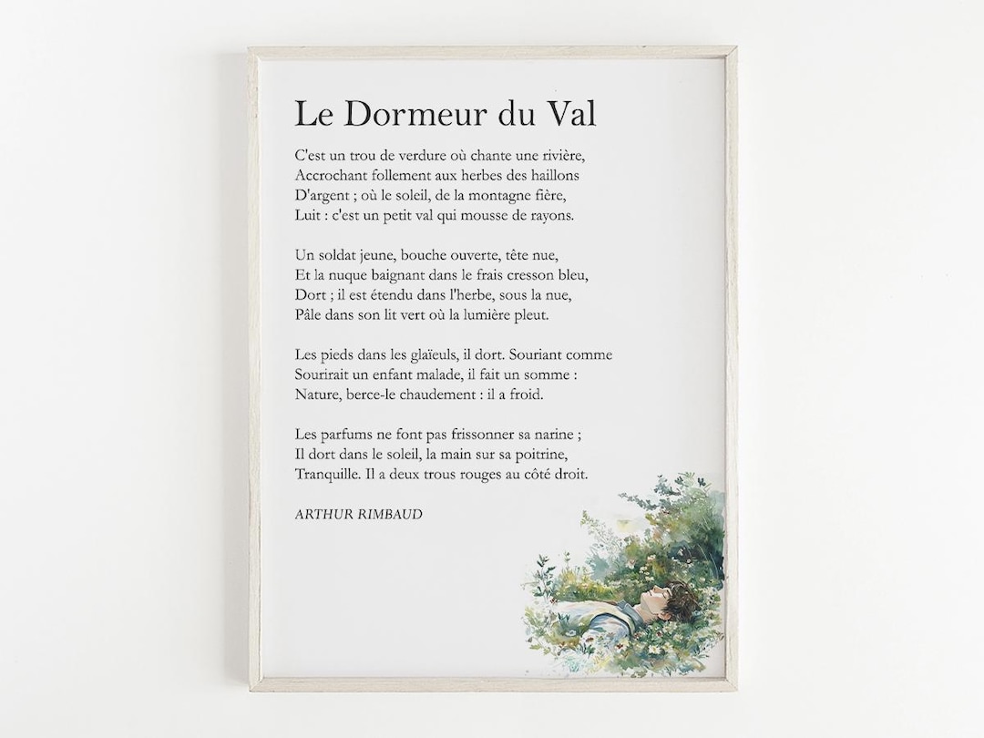 Le Dormeur Du Val Poème De Arthur Rimbaud, Hommage Aux Soldats Décor De ...