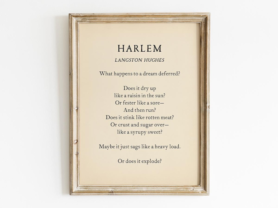 Harlem Poem by Langston Hughes Printable, Black History, Digital ...