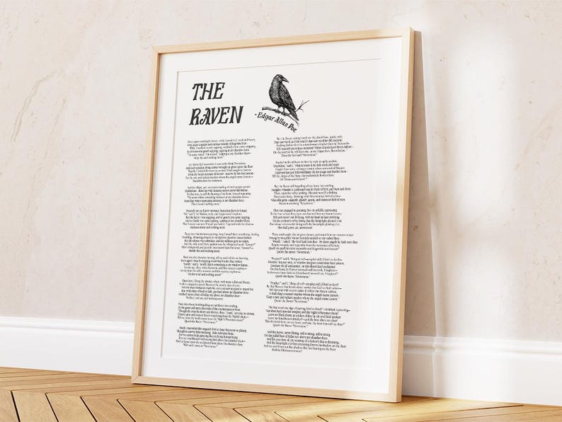 The Raven Full Version Poem - Edgar Allan Poe Printable, Digital ...