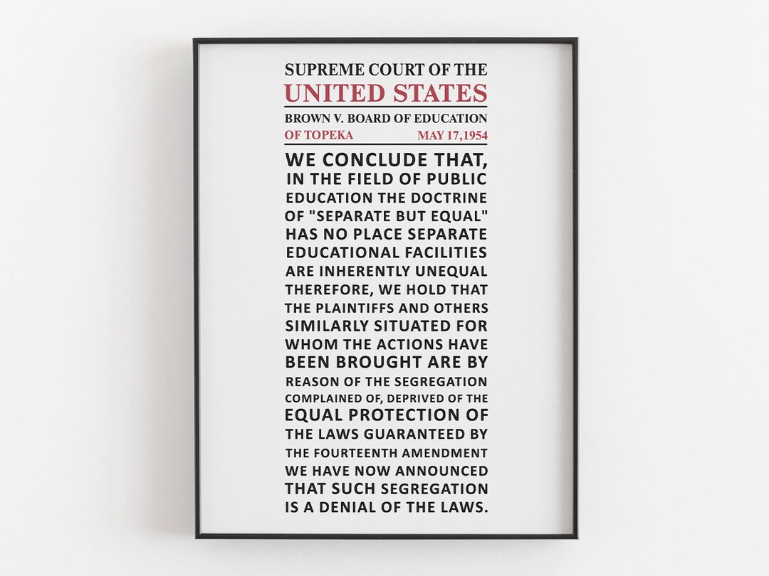 Brown V. Board of Education Printable, Classroom Print, Digital ...