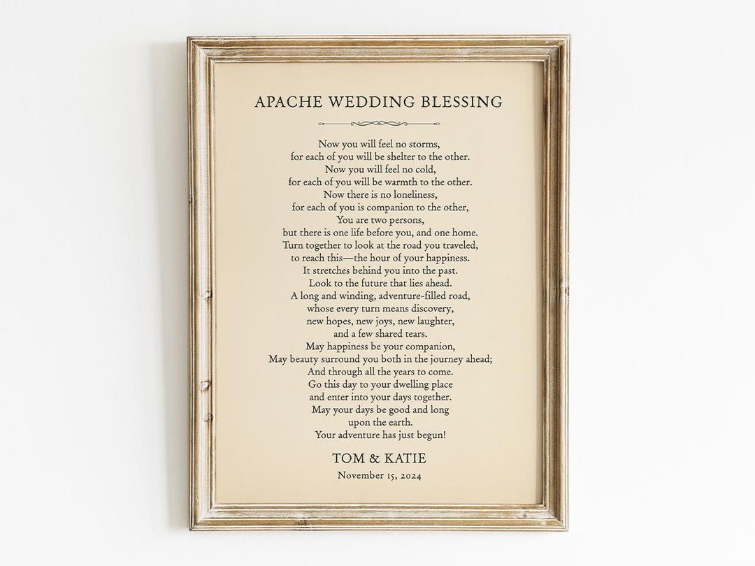 Apache Wedding Blessing, Digital Download Personalized Couple Names ...