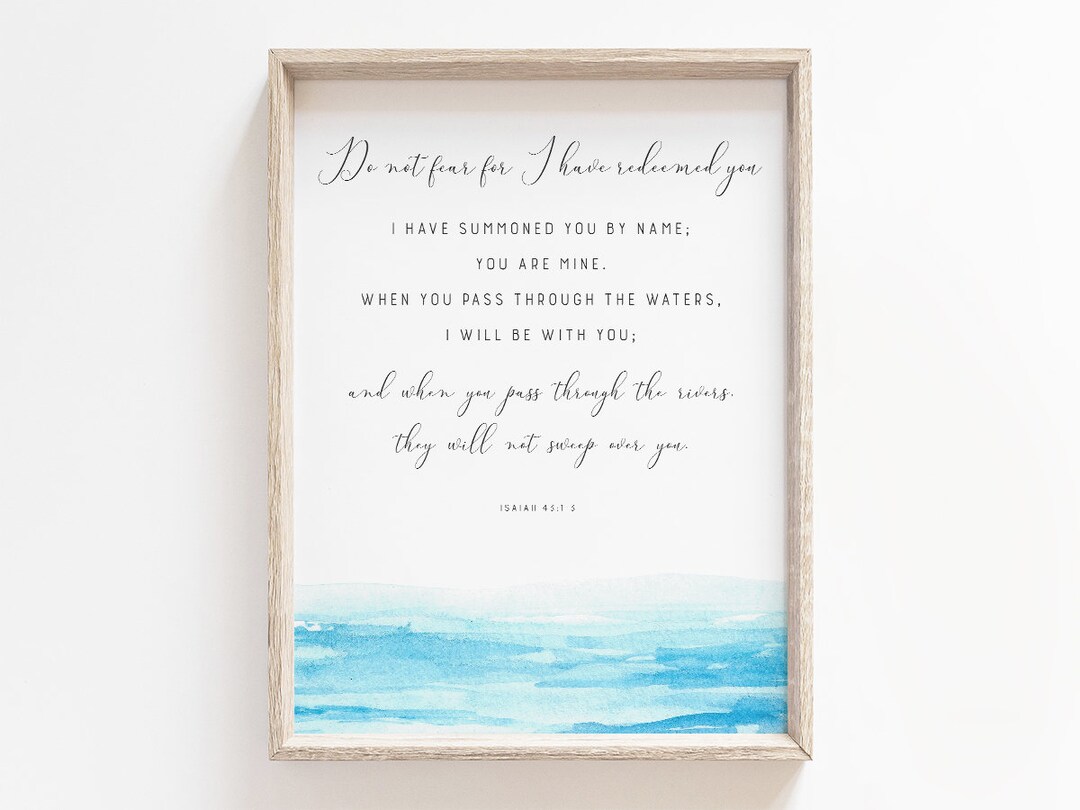 Do Not Fear Printable, Isaiah 43:1-3 Bible Verse Print, Digital ...