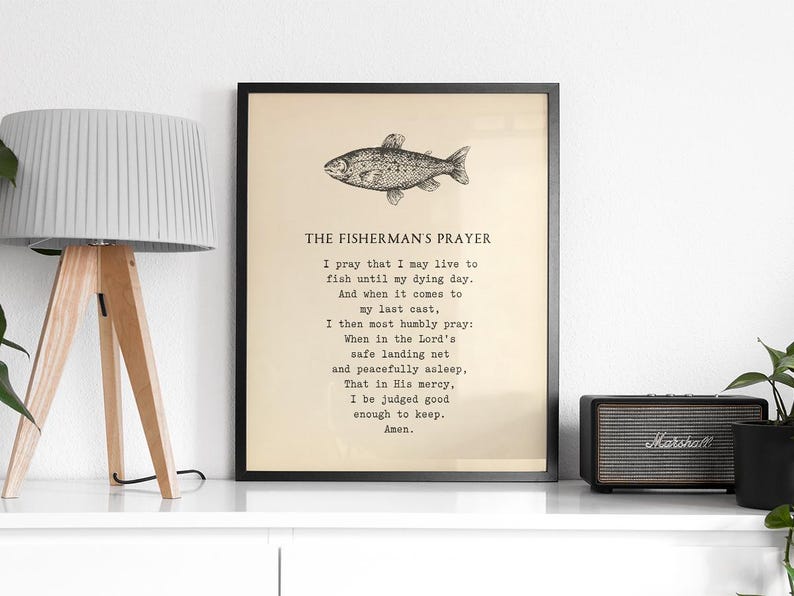 Fisherman Prayer Printable, Fly Fishing Trout Fish Wall Art, Nature ...