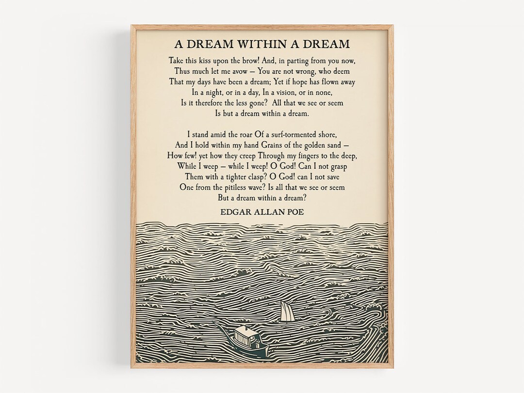 A Dream Within A Dream Poem by Edgar Allan Poe Printable, Vintage ...