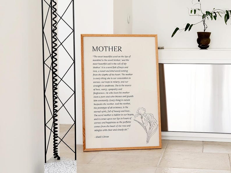 Mother - Khalil Gibran Quote Printable, Motherhood Gratitude, Digital ...