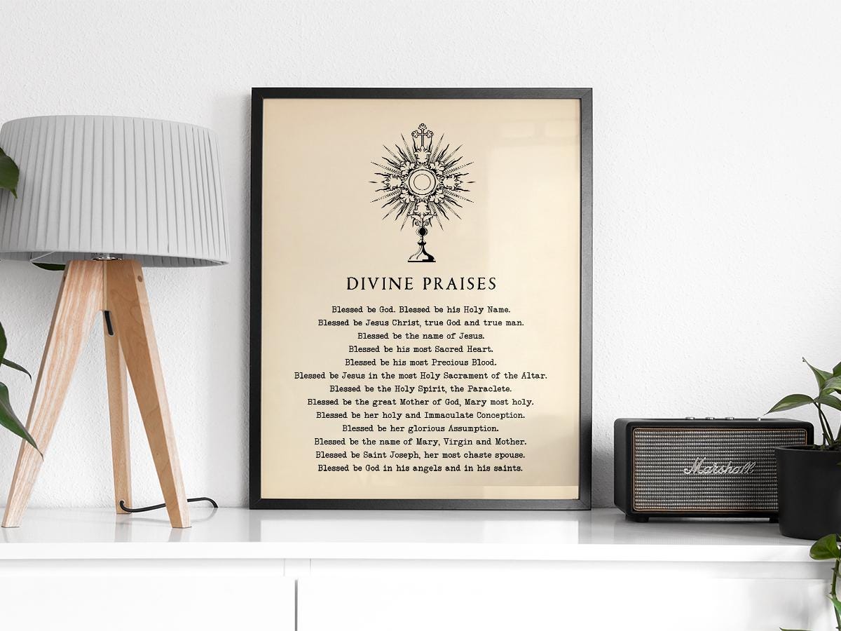 Divine Praises Prayer Printable, Digital Download, Catholic Church ...
