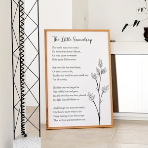 The Little Snowdrop Poem Printable, Miscarriage Art, Digital Download ...