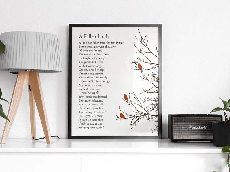 A Fallen Limb Poem Printable, Christian Print, Digital Download ...