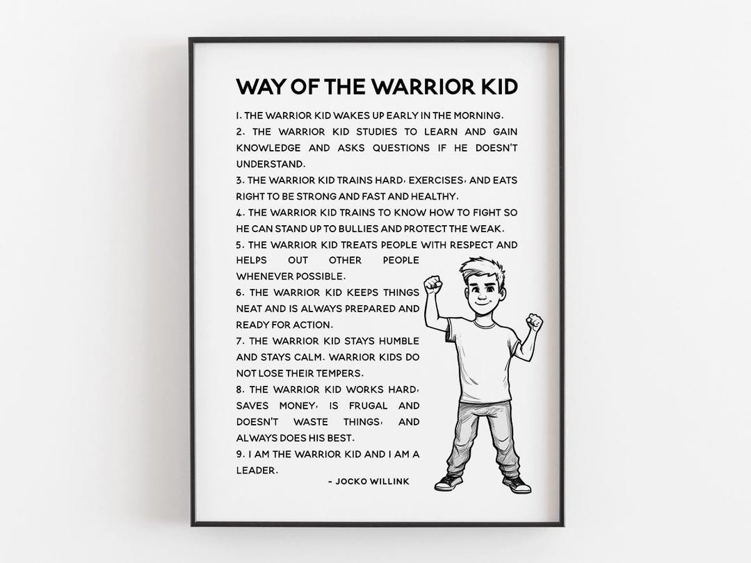 Way of the Warrior Kid Quote by Jocko Willink Printable, Digital ...