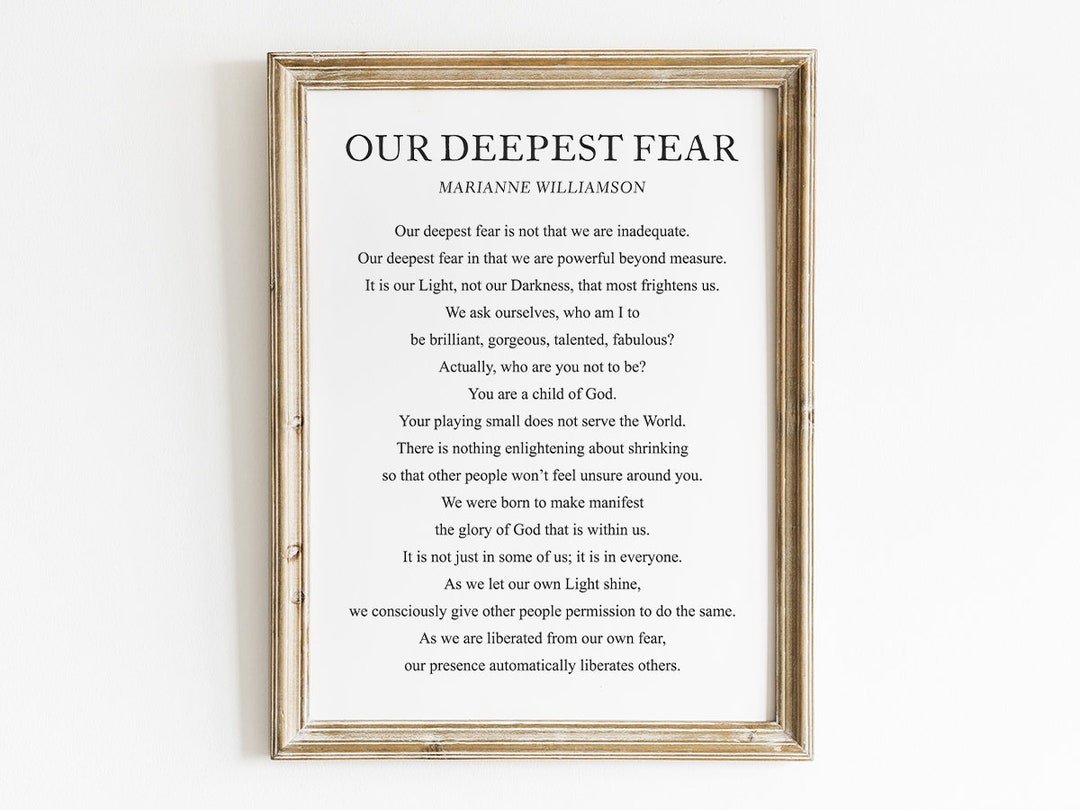 Our Deepest Fear - Marianne Williamson - Nelson Mandela Inaugural ...