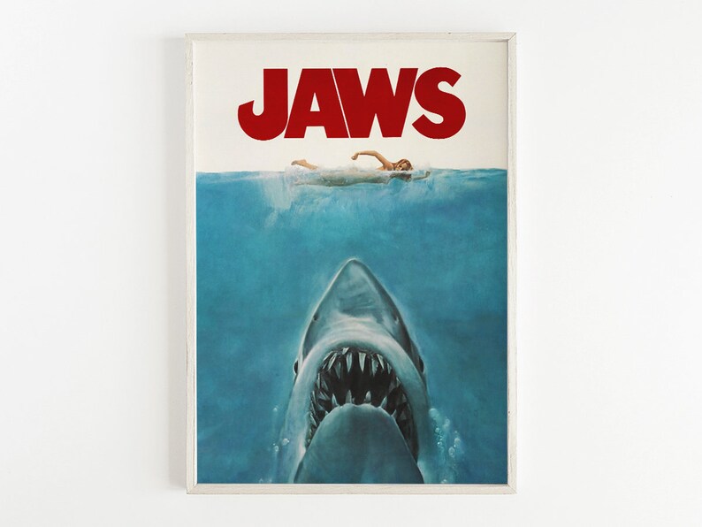 Jaws Movie Poster Printable, Digital Download, Classic Cinema, Horror ...