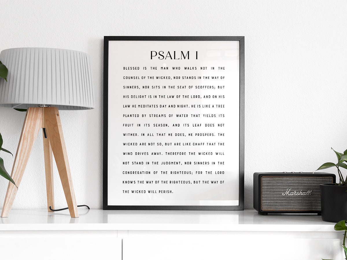 Psalm 1 Printable, Bible Verse Print, Minimalist Quote, Faith Prayer ...
