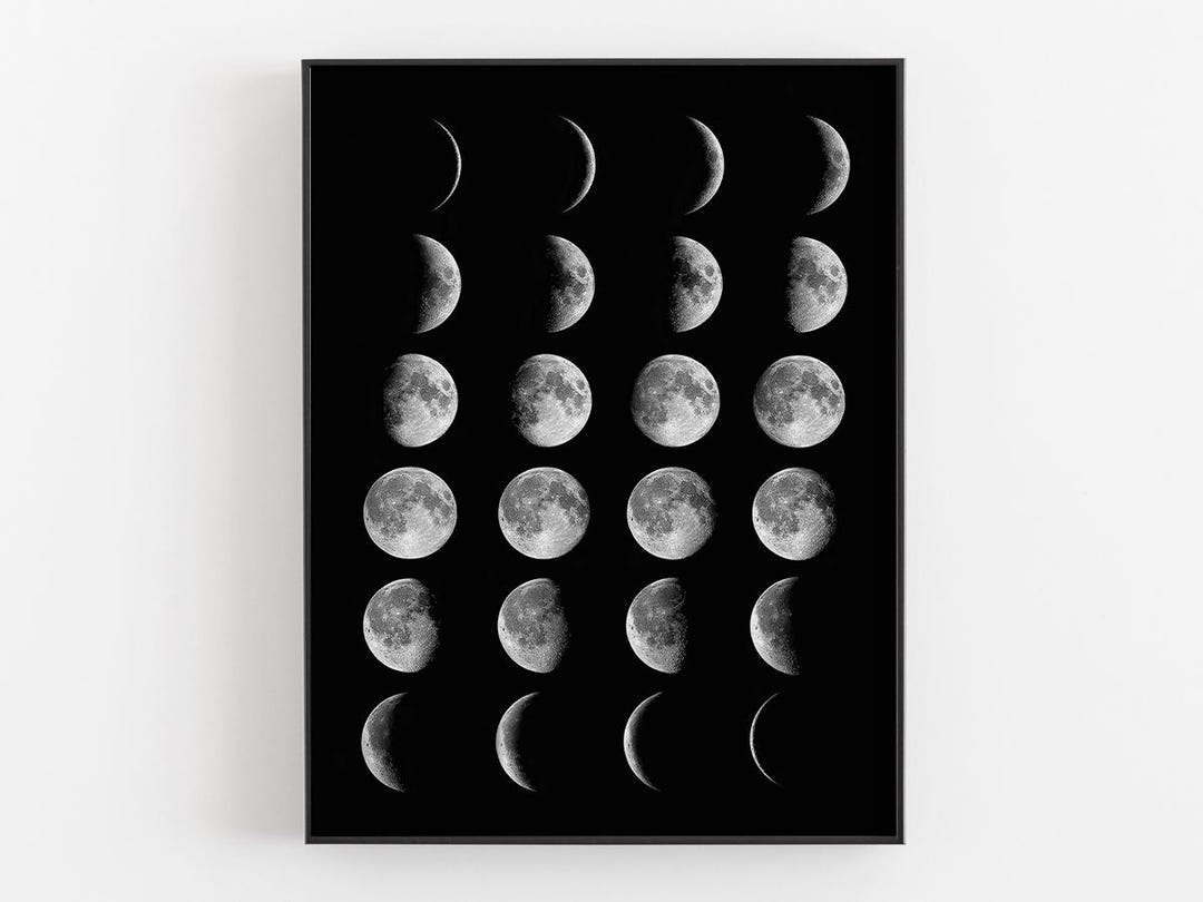 Phases of the Moon Lunar Cycle Calendar Printable, Digital Download ...