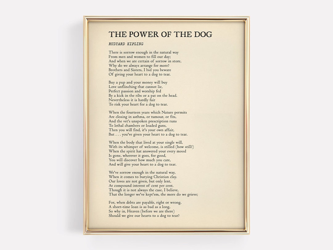 The Power of the Dog Poem by Rudyard Kipling Printable, Life of A Dog ...