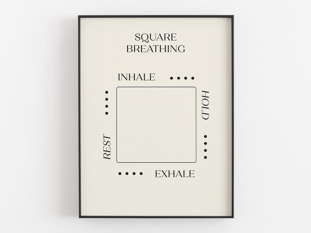Box Breathing Exercise Printable, Digital Download, Square Calming ...
