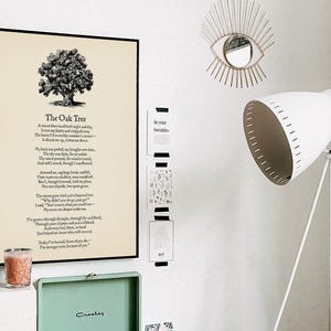 The Oak Tree Poem Printable, Tree Life Poetry Wall Art, Digital ...