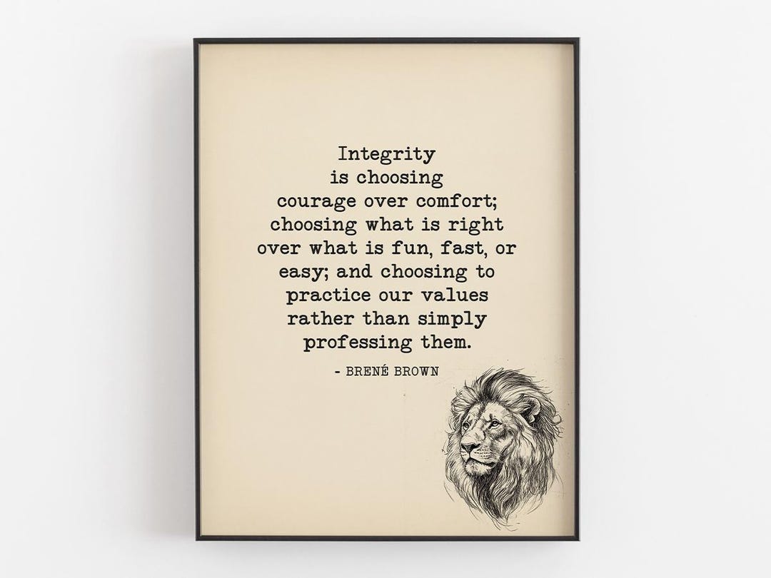 Integrity Quote by Brene Brown Printable, Office Therapy, Digital ...