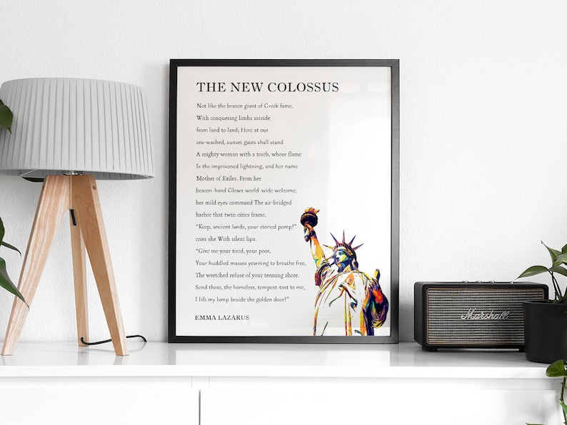 The New Colossus Poem - Emma Lazarus Printable, Digital Download ...
