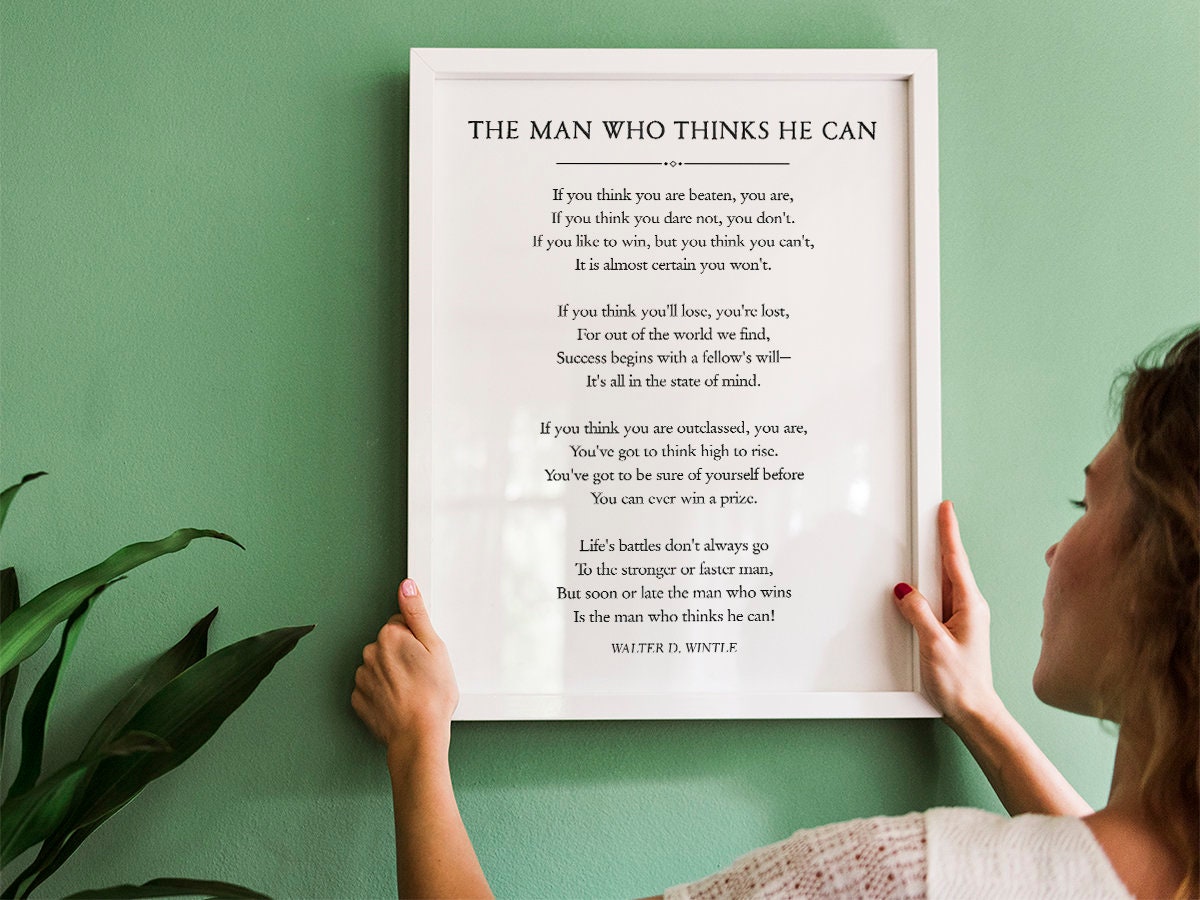 The Man Who Thinks He Can Printable, Digital Download, Success ...