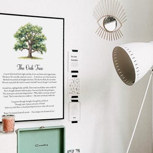 The Oak Tree Poem Printable, Life of a Tree Poetry Wall Art, Digital ...