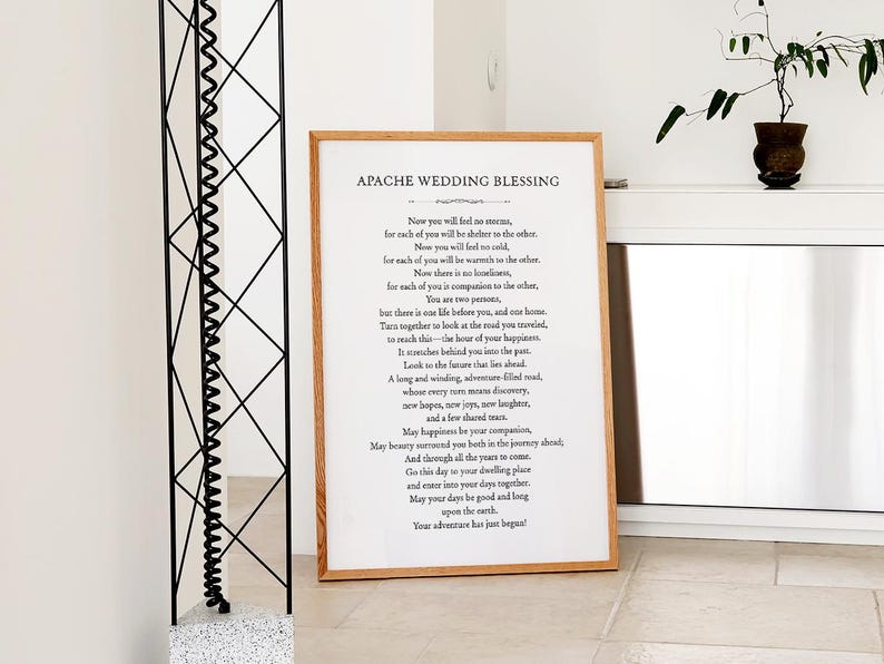 Apache Wedding Blessing Now You Will Feel No Storm Printable, Digital ...