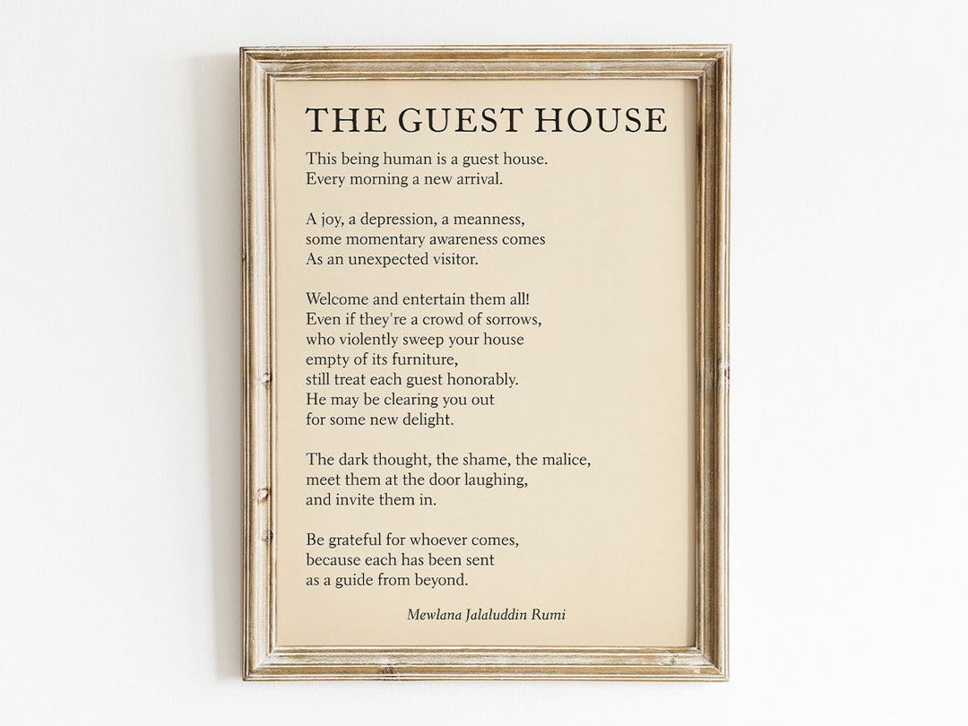 The Guest House Poem by Rumi Printable, Digital Download, Literary ...